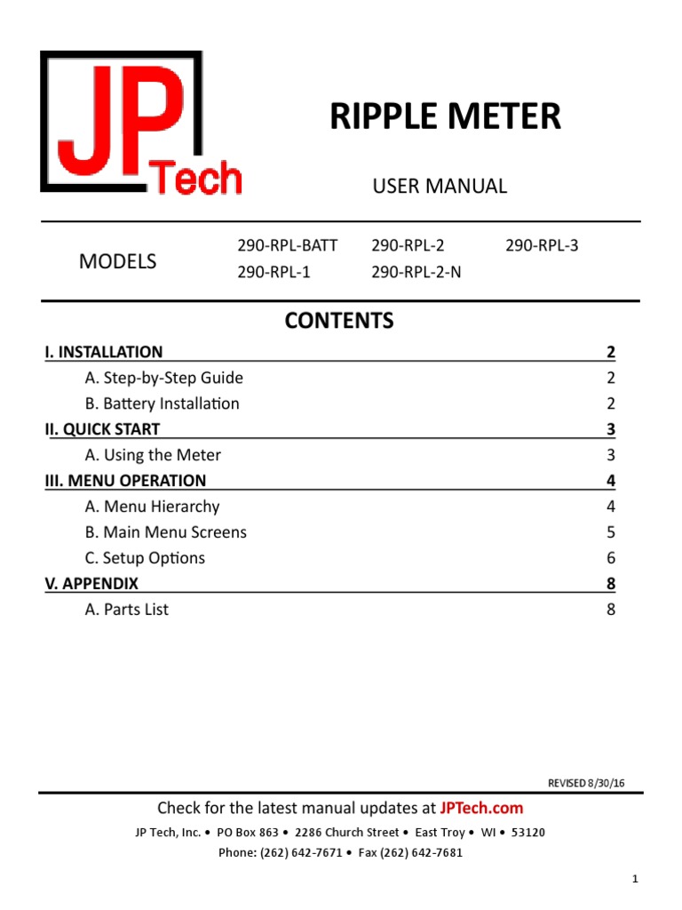 Ripple Meter User Manual | PDF | Breach Of Contract | Rectifier