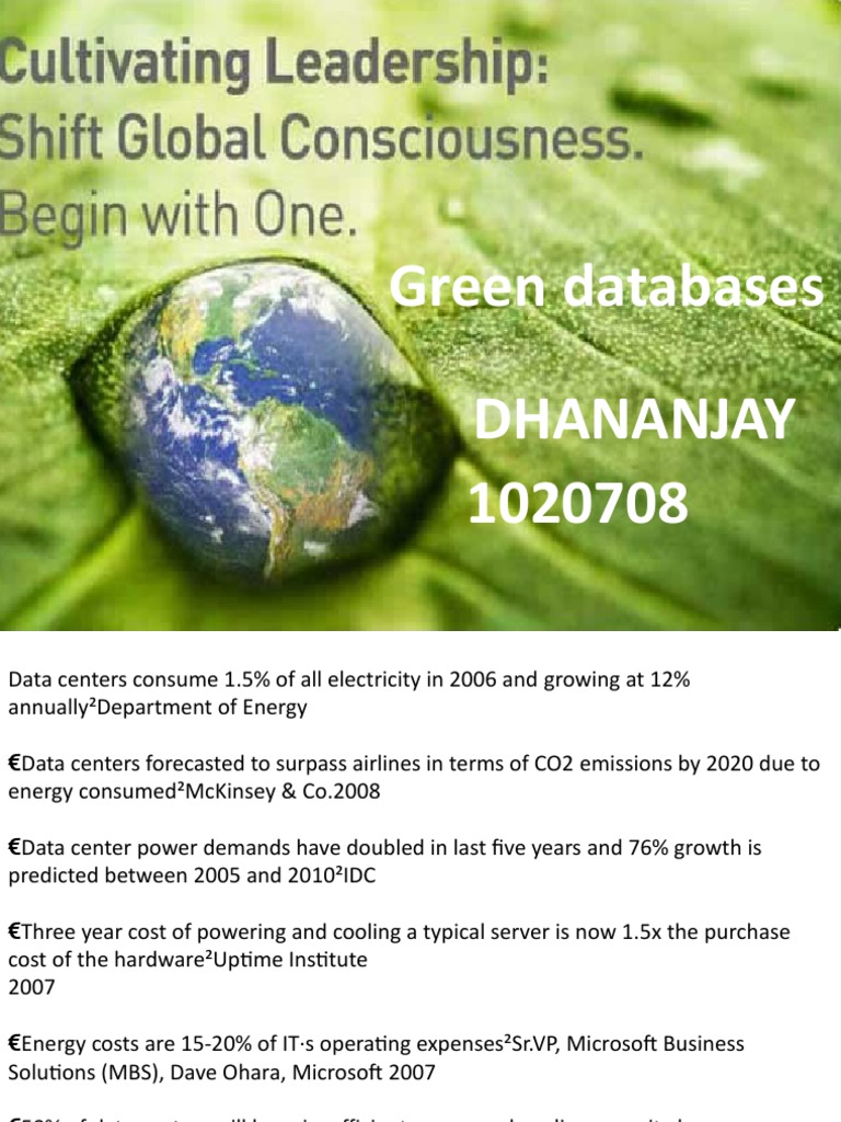 Green Databases | PDF | Data Center | Nature