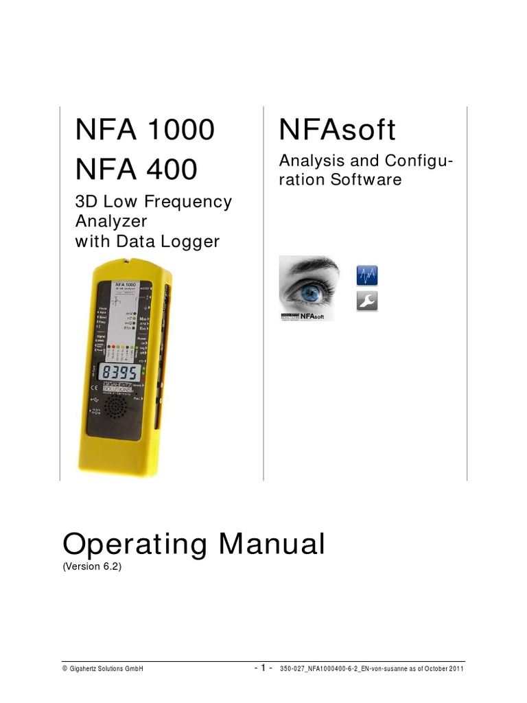 Nfa 1000 Nfa 400 Nfasoft: 3D Low Frequency Analyzer With Data Logger ...