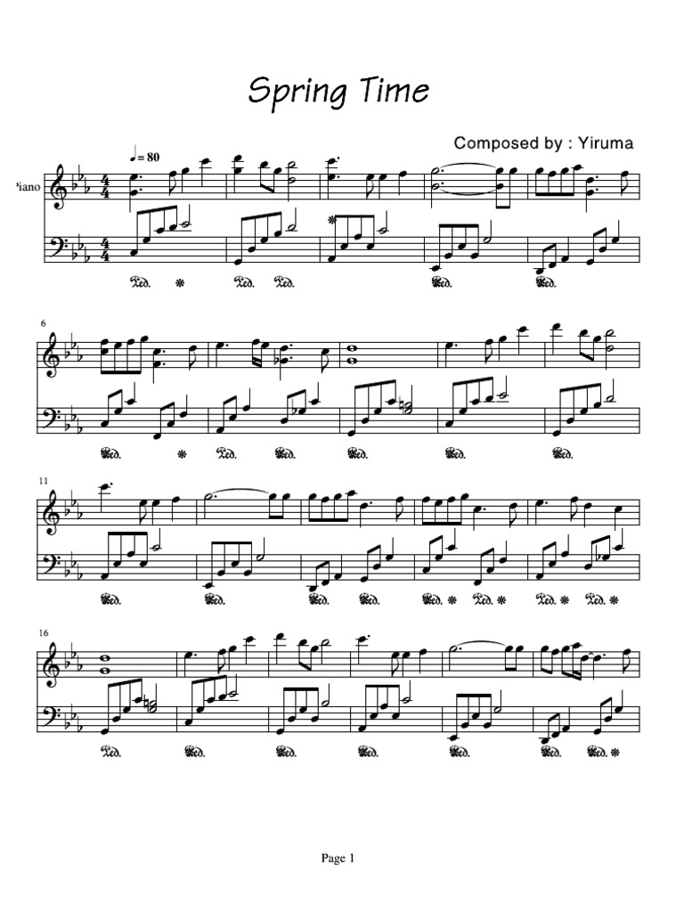 Yiruma's Spring Time Sheet Music | PDF
