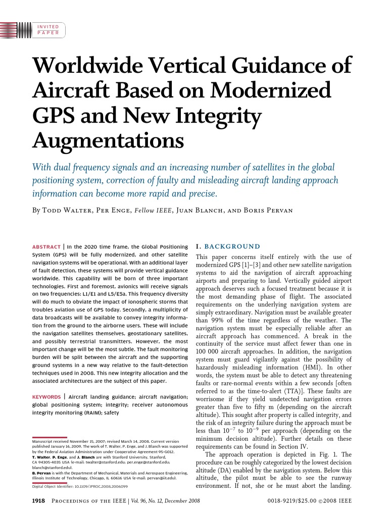 Worldwide Vertical Guidance of Aircraft | PDF | Global Positioning ...