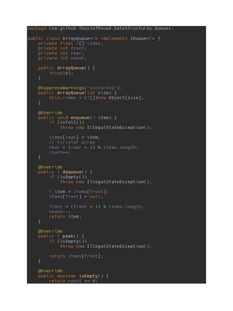Java Array-Based Queue Implementation | PDF