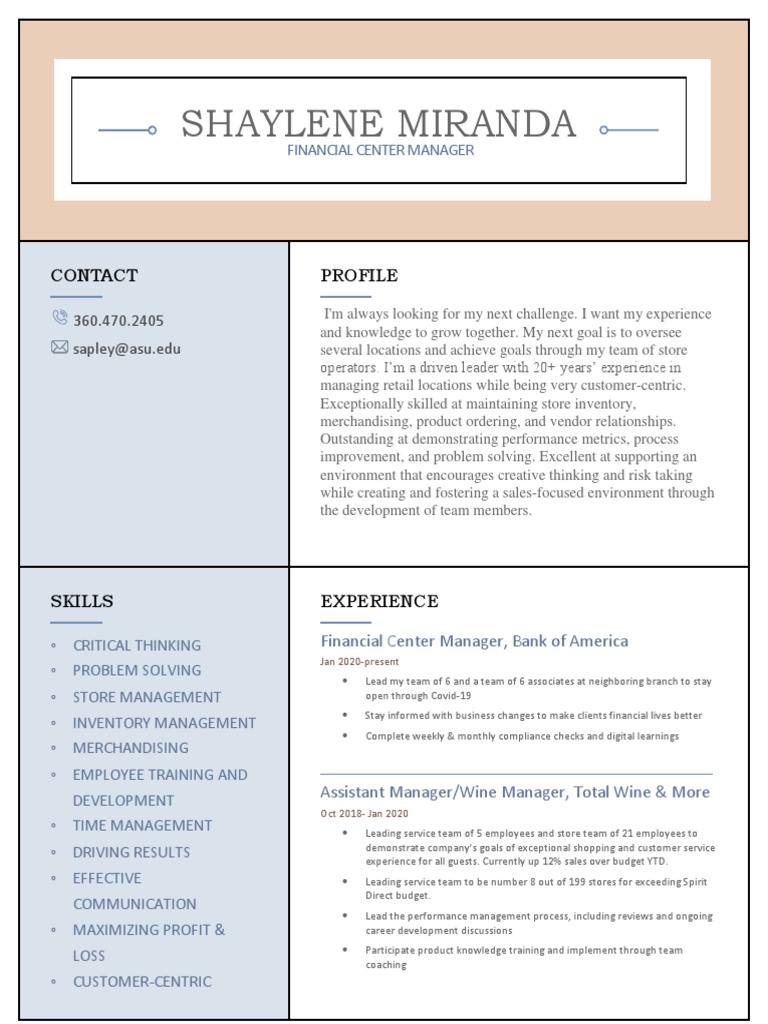 Shaylene Miranda: Contact Profile | PDF | Retail | Business