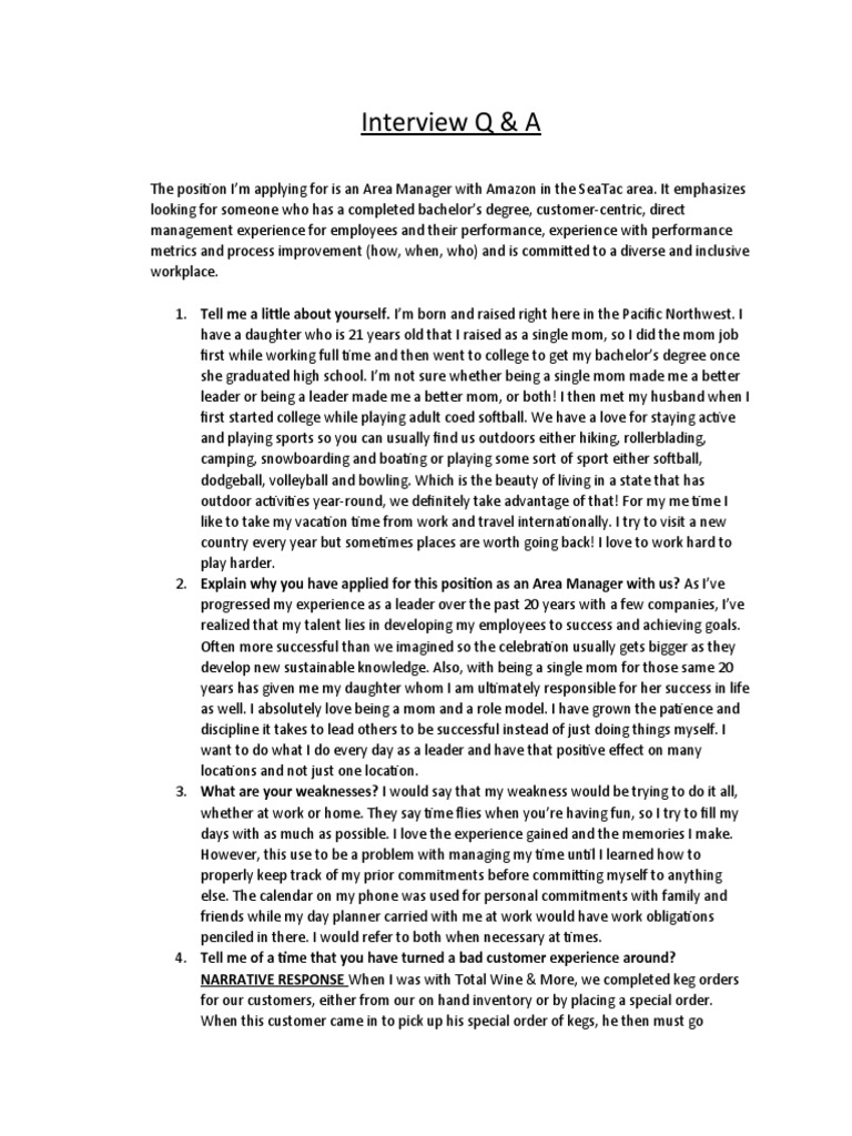 Area Manager Interview Q&A Guide | PDF | Franchising | Business