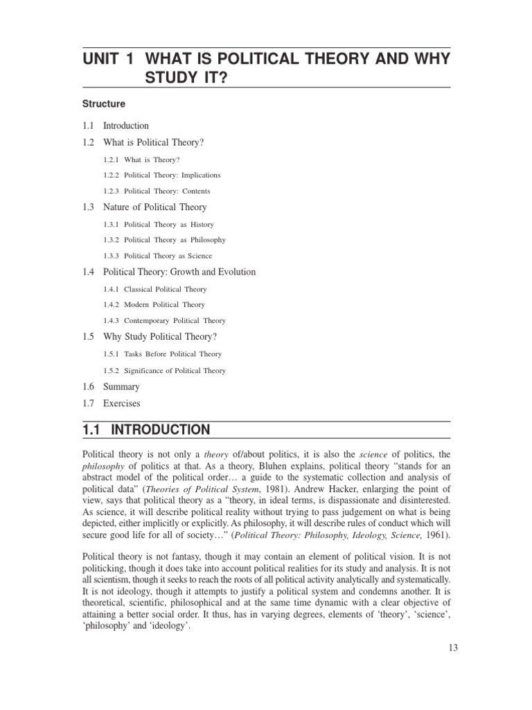 Unit 1 | PDF | Political Science | Theory