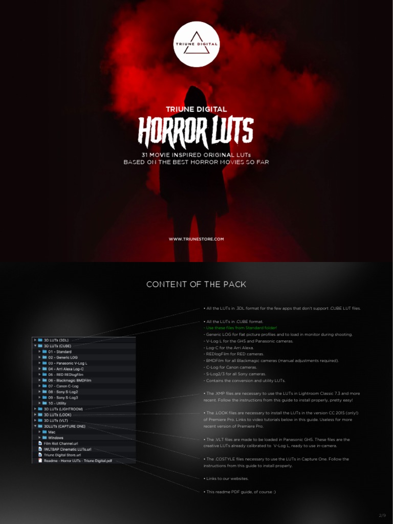 Readme - Horror LUTs - Triune Digital PDF | PDF | Adobe Creative Suite ...