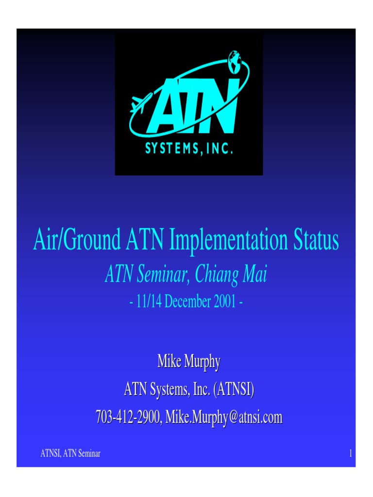 Air/Ground ATN Seminar Insights | PDF | Air Traffic Control | Aerospace ...