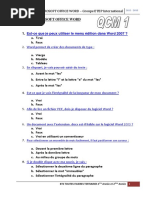 QCM - Microsoft Word - Excel - PowerPoint | PDF | Microsoft Word | Microsoft Excel