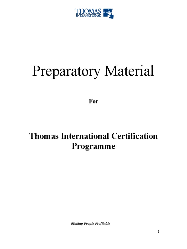 Thomas PPA Preparatory Material | PDF | Validity (Statistics) | Behavior