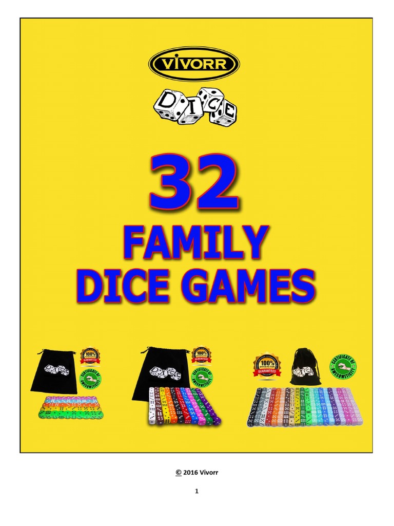 32 Family Dice Games PDF | Download Free PDF | Dice | Gambling