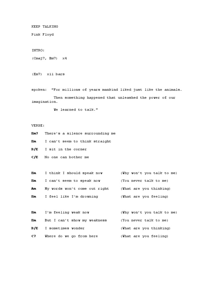 Keep Talking Pink Floyd | PDF