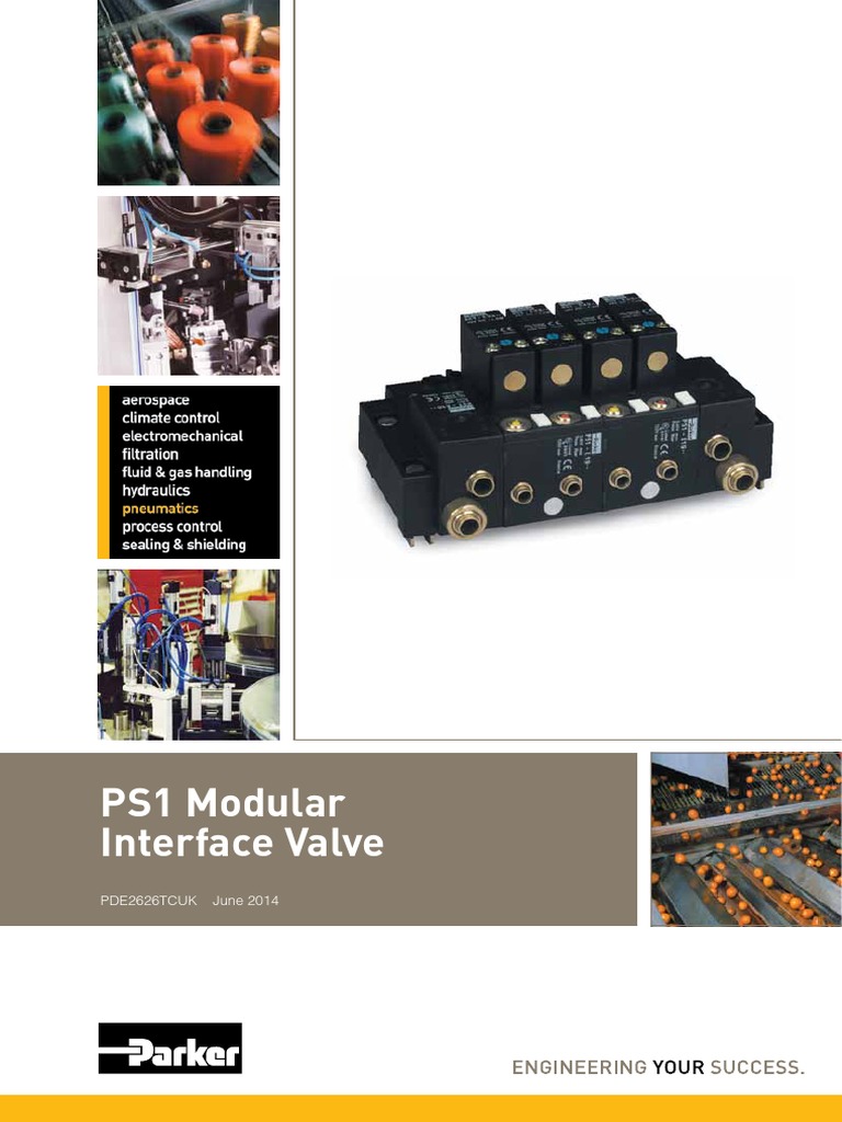 PS1 Modular Interface Valve: PDE2626TCUK June 2014 | PDF | Switch | Valve