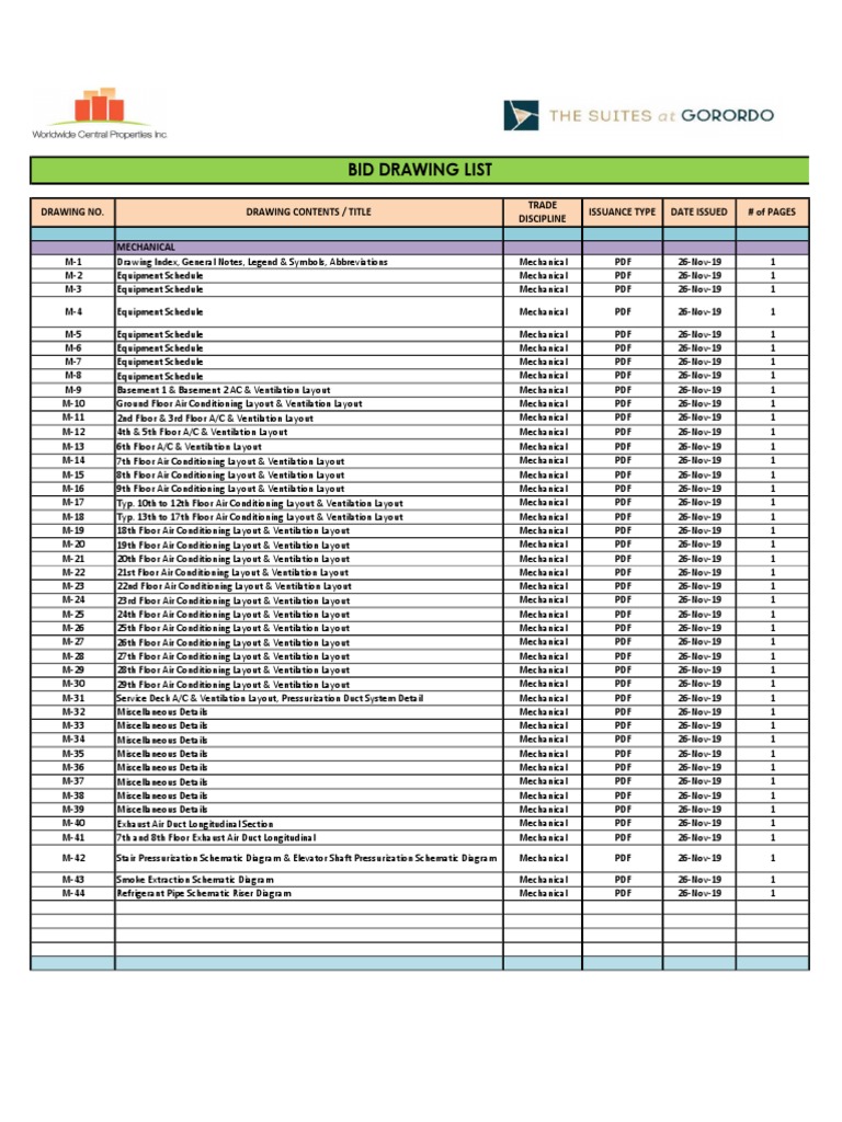 ME Bid Drawing List | Download Free PDF | Civil Engineering | Automation