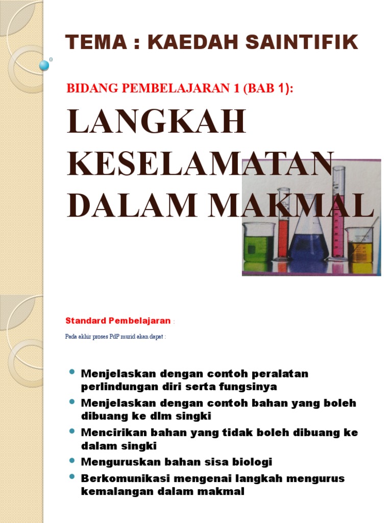 Bab 1 Langkah Keselamatan Dalam Makmal Sains Ting 4 Kssm Pdf