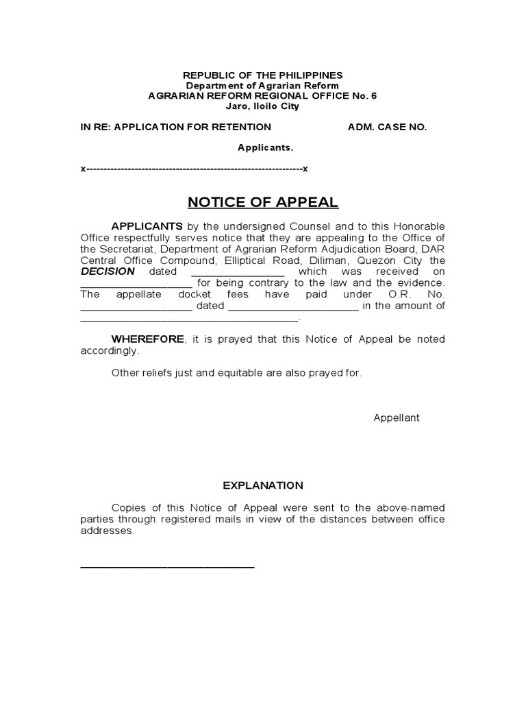 Notice of Appeal: APPLICANTS by The Undersigned Counsel and To This ...