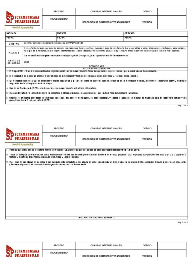 Proceso Compras Internacionales | PDF | Contabilidad | Business