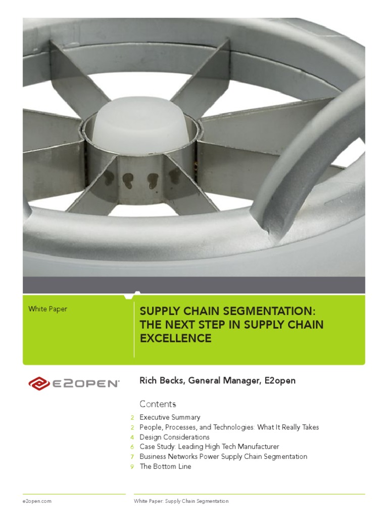 E2OPEN Supply Chain Segmentation | PDF | Supply Chain | Supply Chain Management