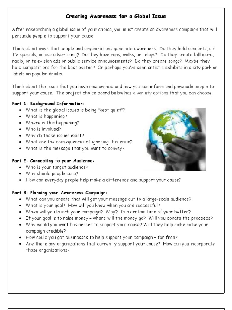 Global Issue Awareness Campaign Guide | PDF | Advertising ...