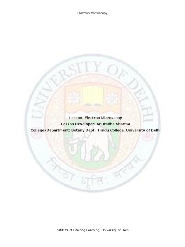 Electron Micros | PDF | Electron Microscope | Scanning Electron Microscope