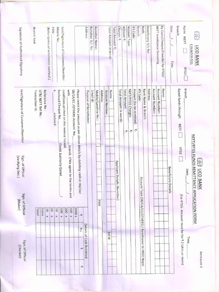 Uco Rtgs Form