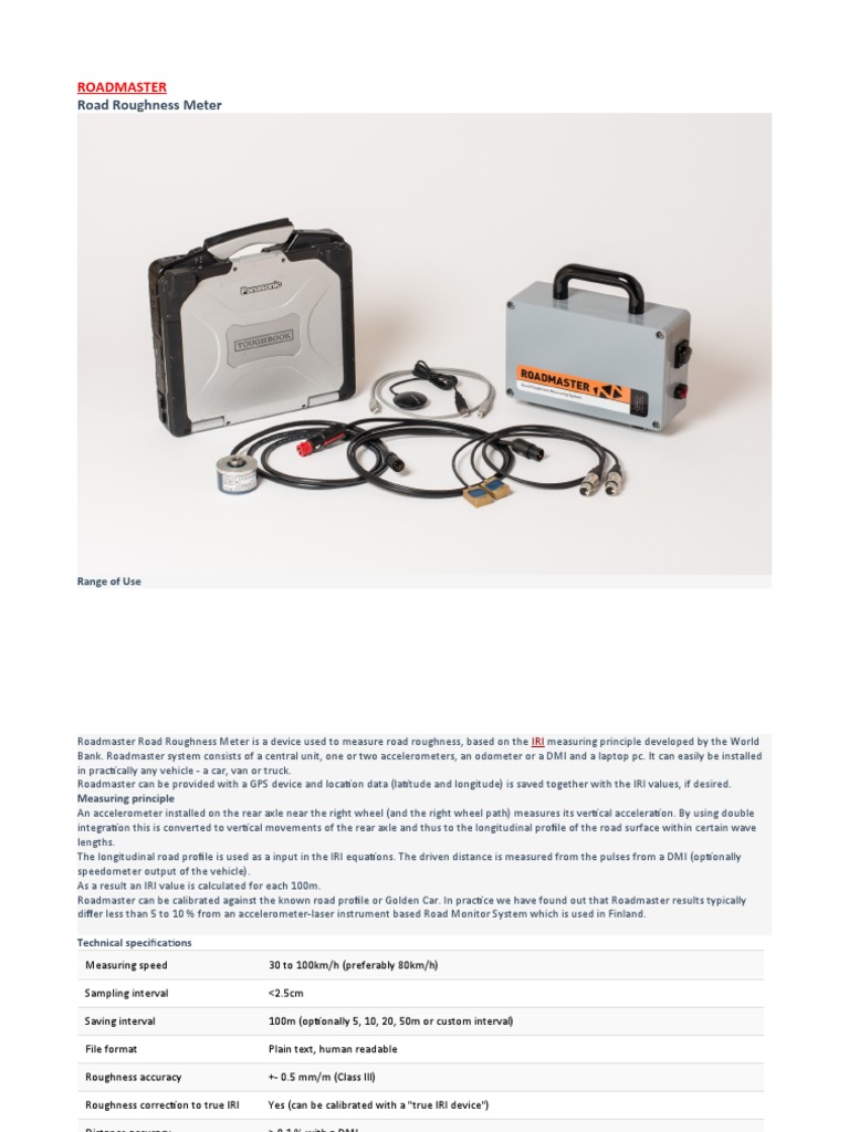Road Roughness Meter: Roadmaster | PDF