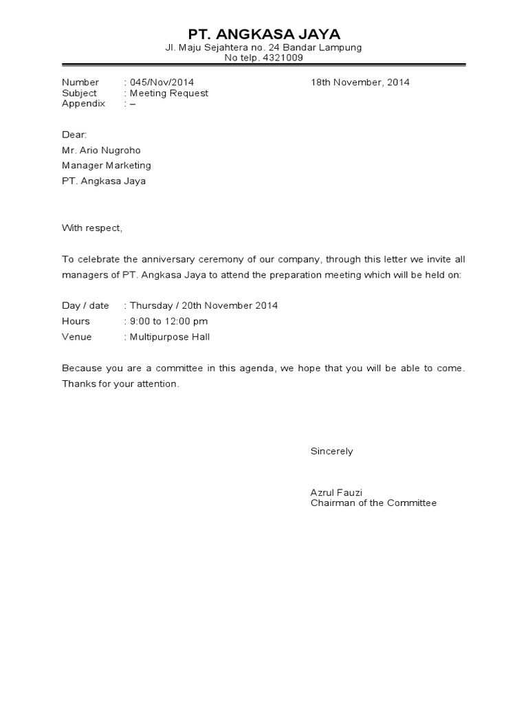 Contoh Surat Block Style | PDF