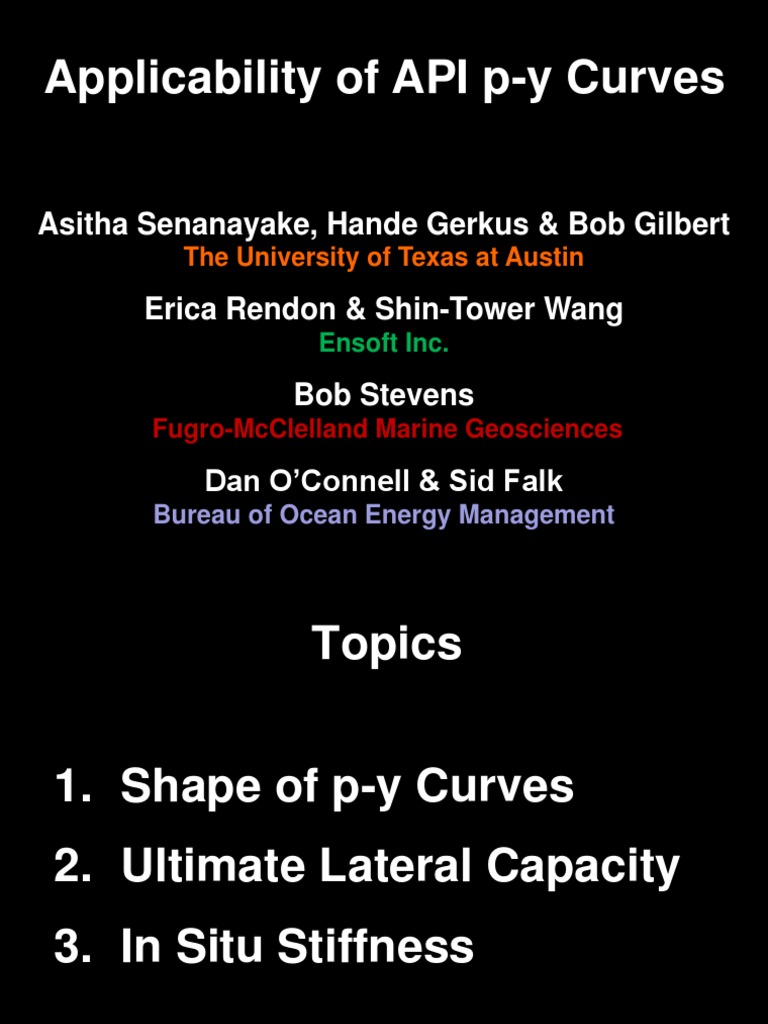 API p-y Curves for Lateral Capacity | PDF | Deep Foundation | Building ...