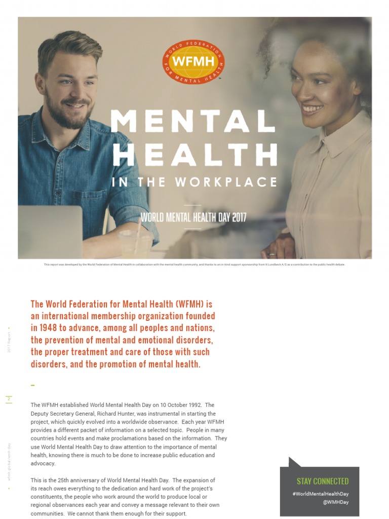 Mental Health At Workplace Pdf Pdf Mental Health Occupational Stress