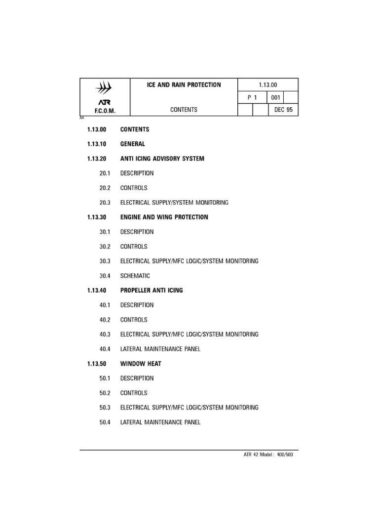 ATR-Ice and Rain Protection | PDF | Stall (Fluid Mechanics) | Valve