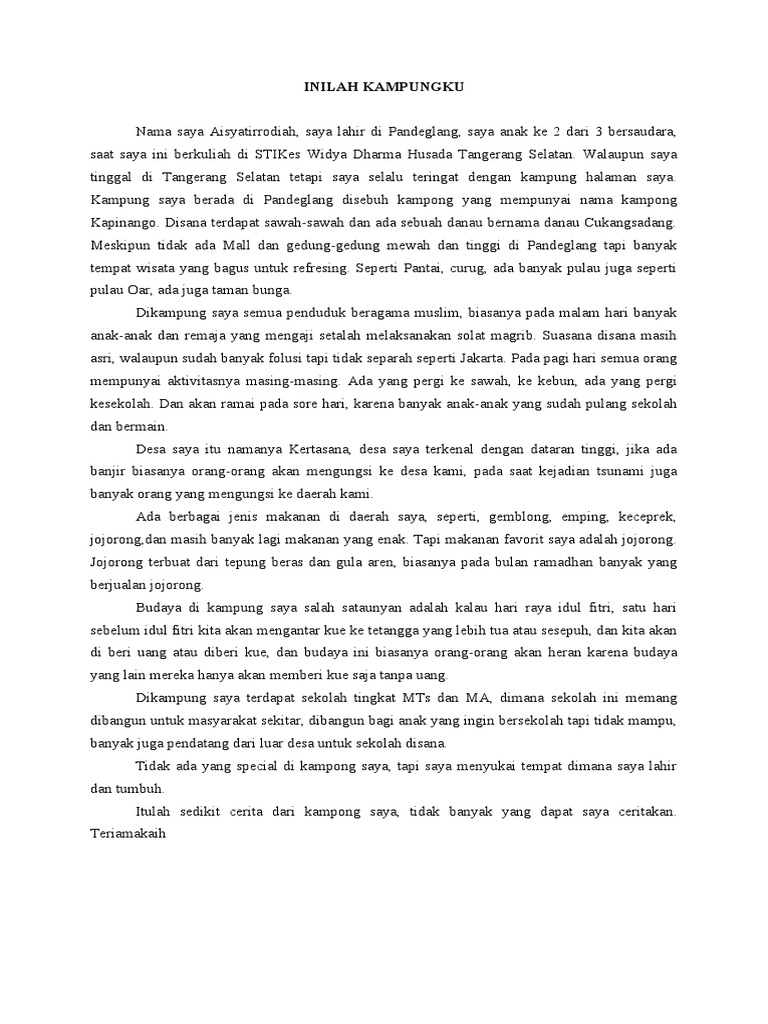 Inilah Kampungku | PDF