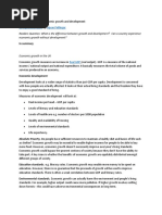 CSEC Economic Growth NOTES | PDF | Economic Growth | Gross Domestic Product