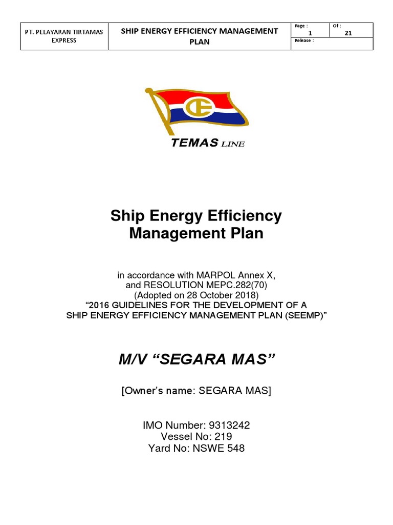Ship Energy Efficiency Management Plan | PDF | Fuel Oil | Engines