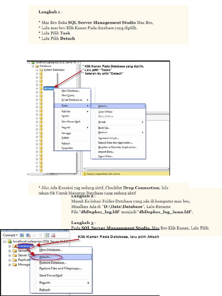 Cara Hapus Data Log SQL Server 2008 | PDF