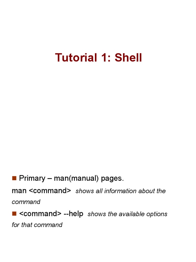 Shell Tutorial: Basic Shell Commands and File System Operations | PDF ...