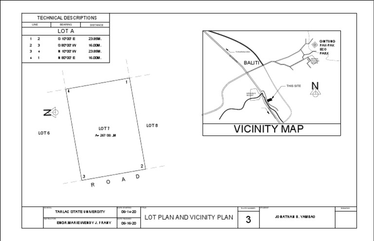 Lot Plan and Vicinity Plan | PDF