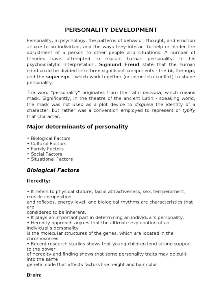 Personality Development | PDF | Family | Id