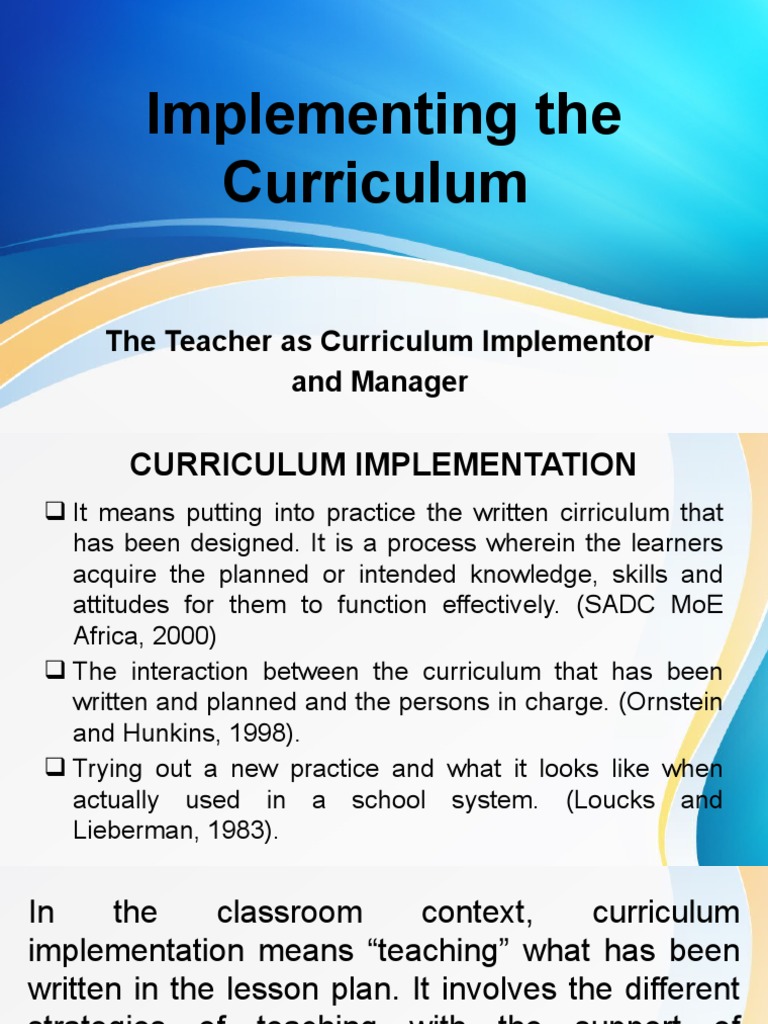 Curriculum Implementation Strategies | PDF | Curriculum | Teachers
