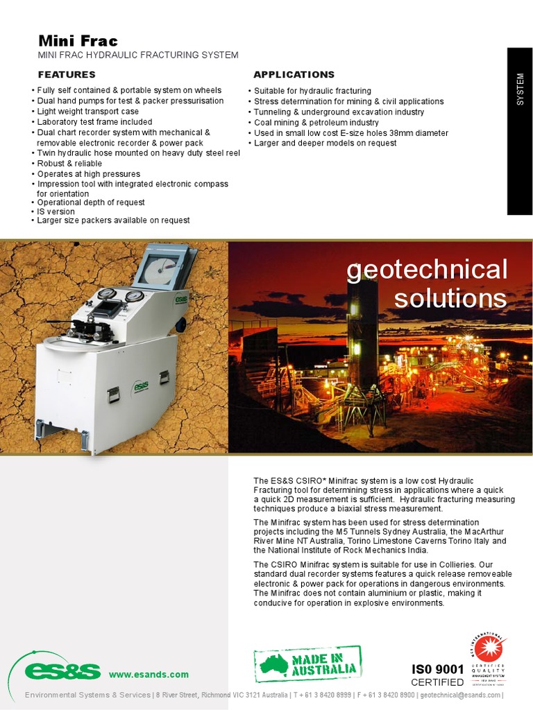Geotechnical Solutions: Mini Frac | PDF | Hydraulic Fracturing | Pump