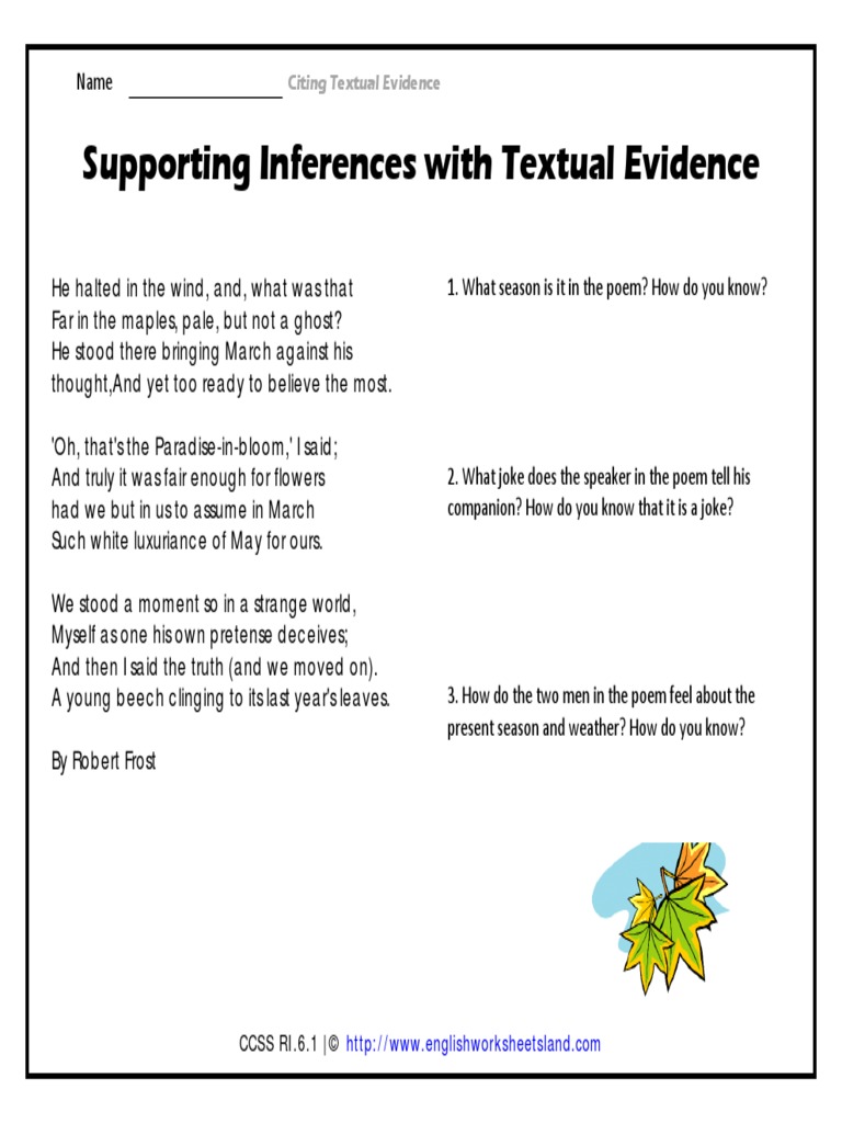 Supporting Inferences With Textual Evidence | PDF