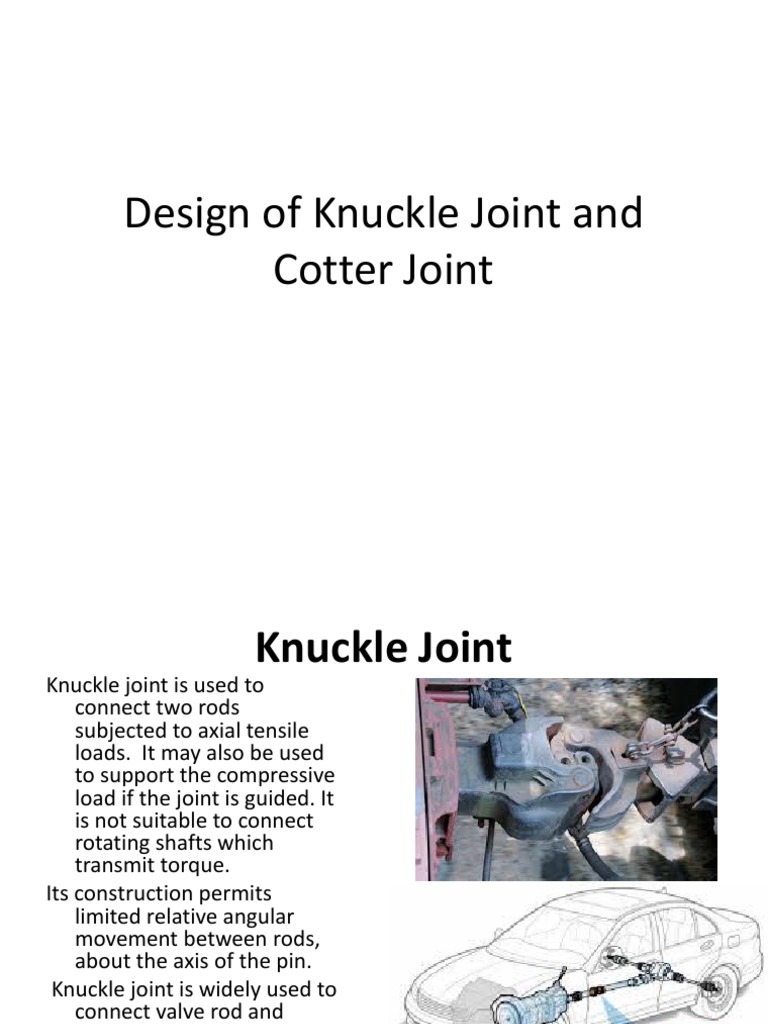 Design of Knuckle Joint and Cotter Joint | PDF | Stress (Mechanics) | Bending