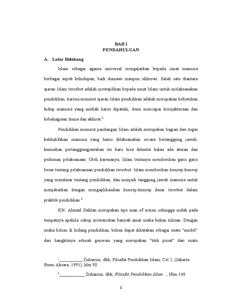Konsep Pendidikan Islam Menurut Perspektif KH Ahmad Dahlan | PDF