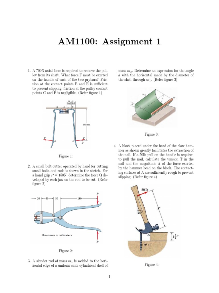 AM1100: Assignment 1 | Download Free PDF | Force | Mechanics