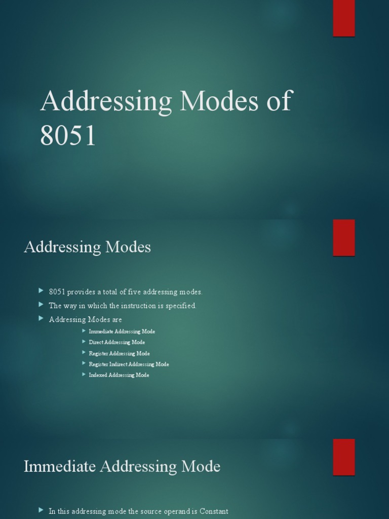 8051 Addressing Modes Explained | PDF