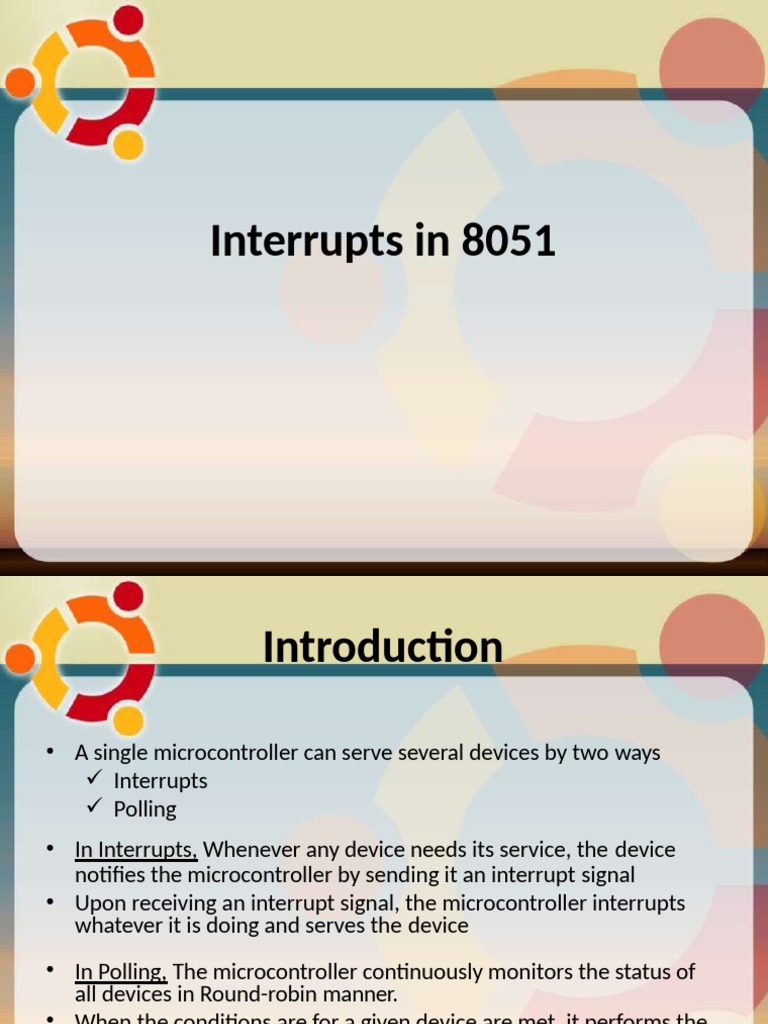 Interrupts 8051 Microcontroller | PDF | Microcontroller | Electronics
