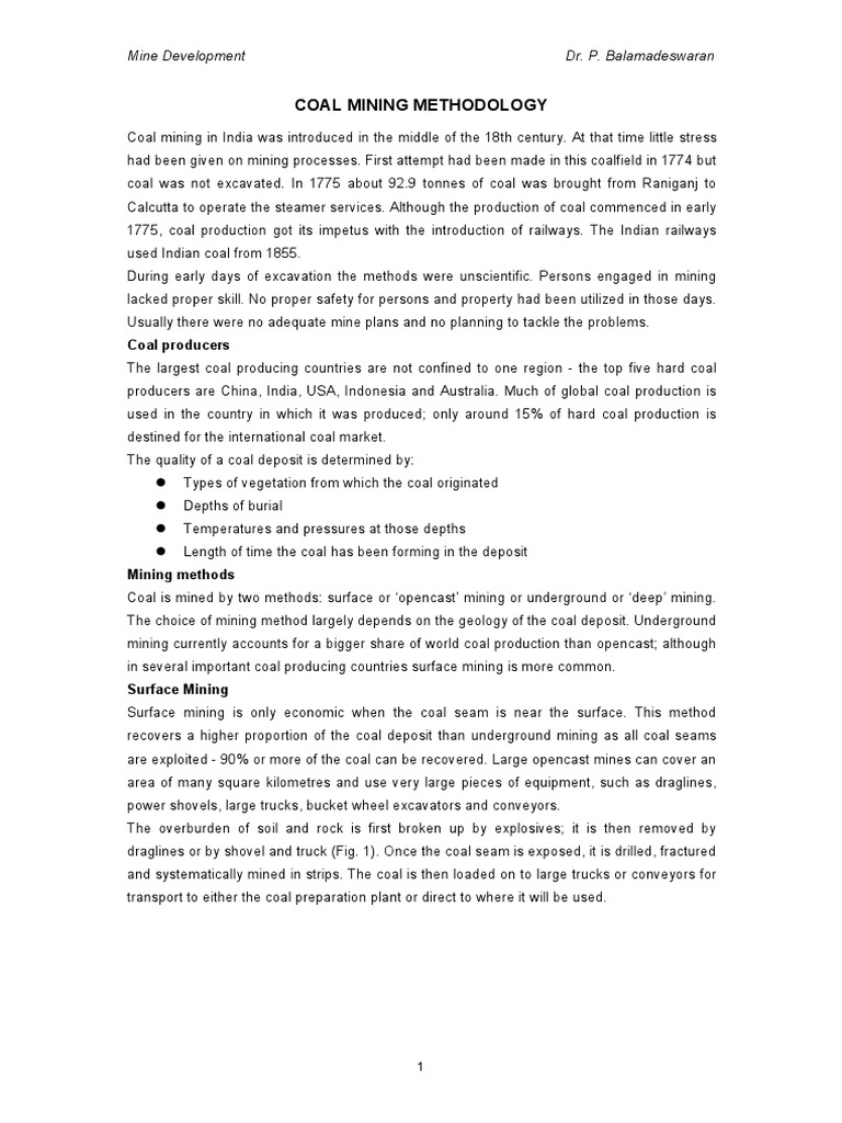 Underground Coal Mining Pdf Coal Mining Mining
