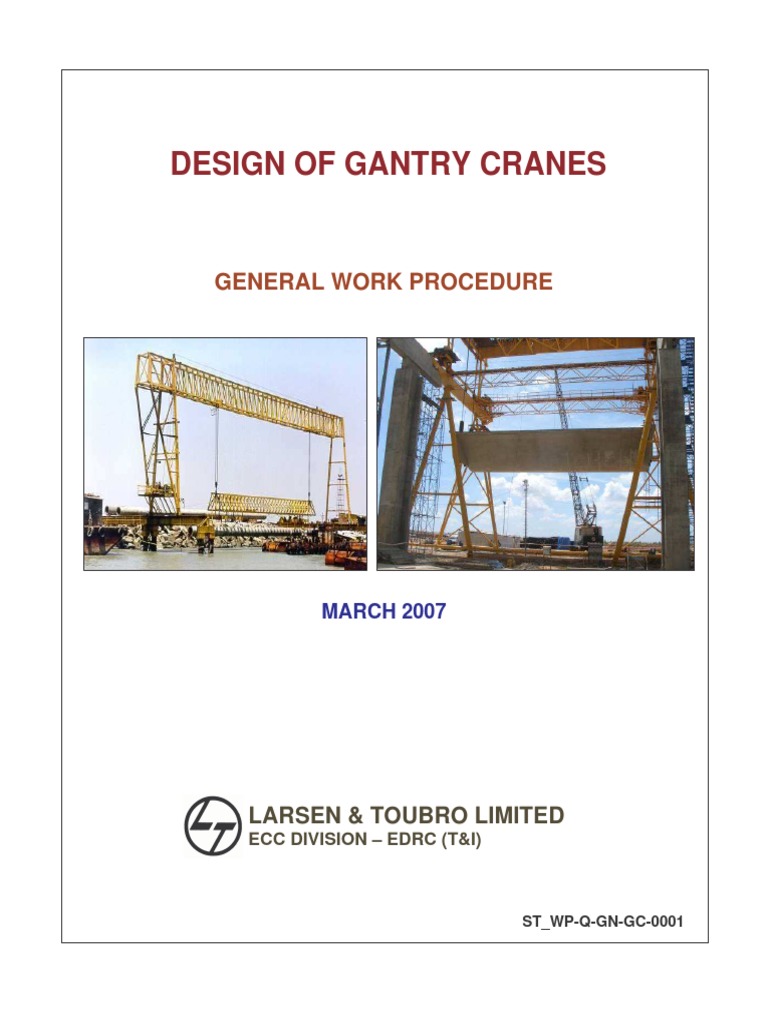 Gantry Cranes-Design Procedure | PDF | Bending | Crane (Machine)