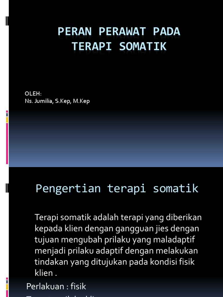 Askep Peran Perawat Pada Terapi Somatik & Psikofarmaka | PDF