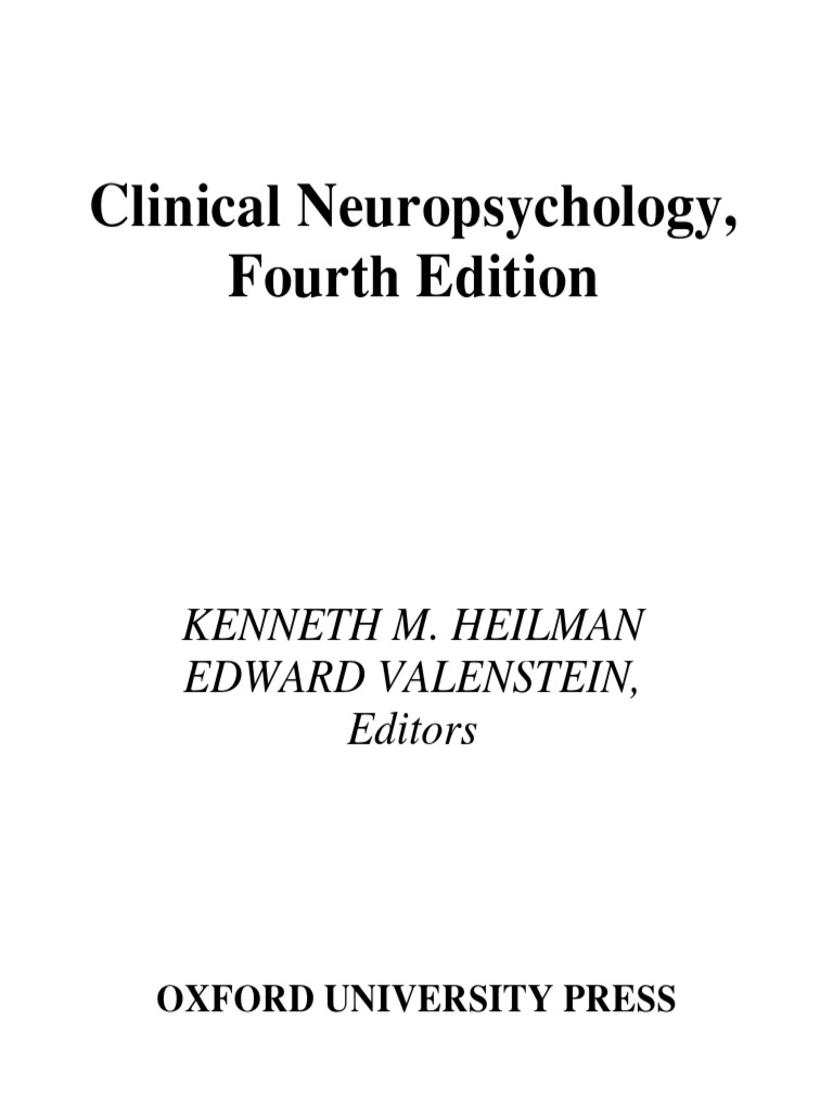 Heilman Kenneth M Valenstein Edward Eds Clinical Neuropsycho PDF | PDF ...