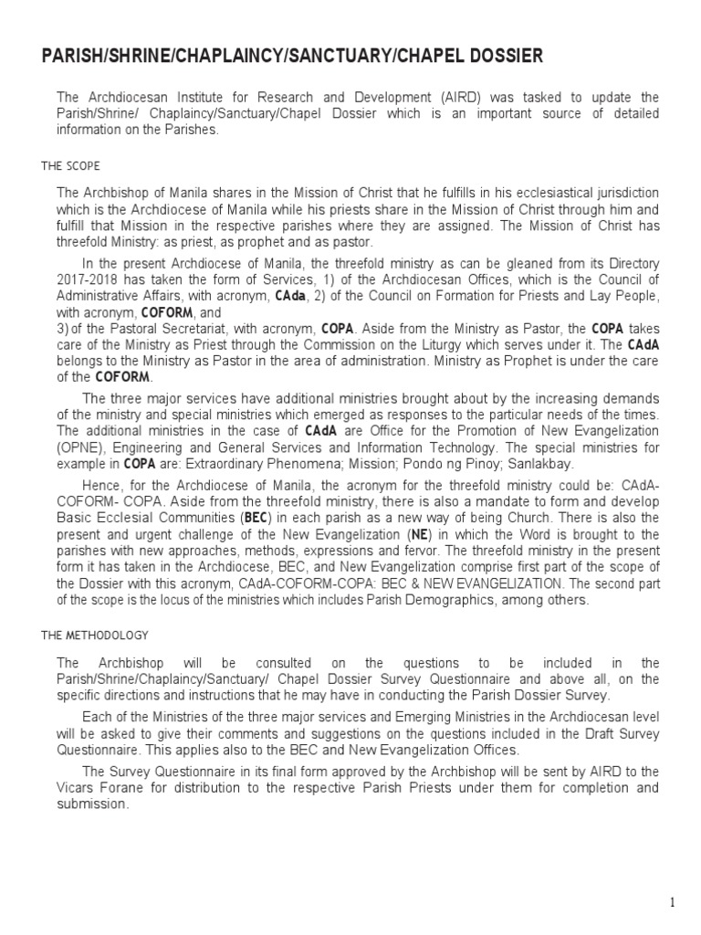 PDS Questionnaire | PDF | Mass (Liturgy) | Catechism