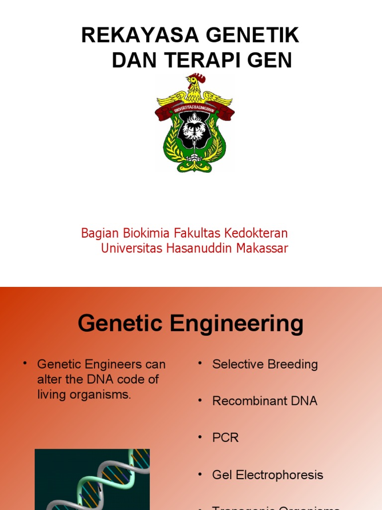 Rekayasa Genetik Dan Terapi Gen: Bagian Biokimia Fakultas Kedokteran ...